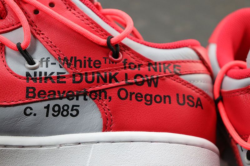 Off-White x Dunk Low 'University Red' - SneakerCool.com
