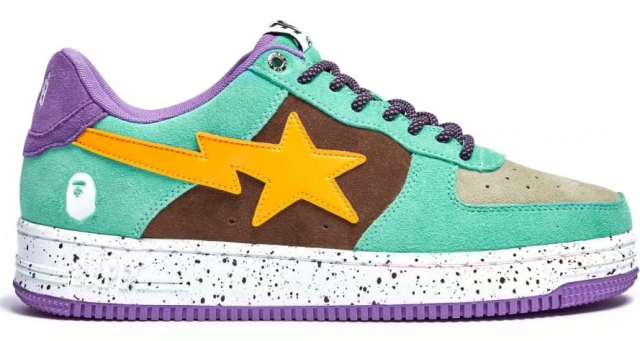 Bape Sk8 Sta Low 'Teal Brown Yellow Suede' - SneakerCool.com