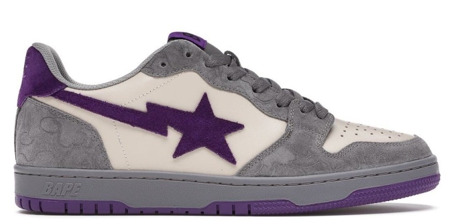 Bape Sk8 Sta Low 'Mist Grey Royal Purple' - SneakerCool.com