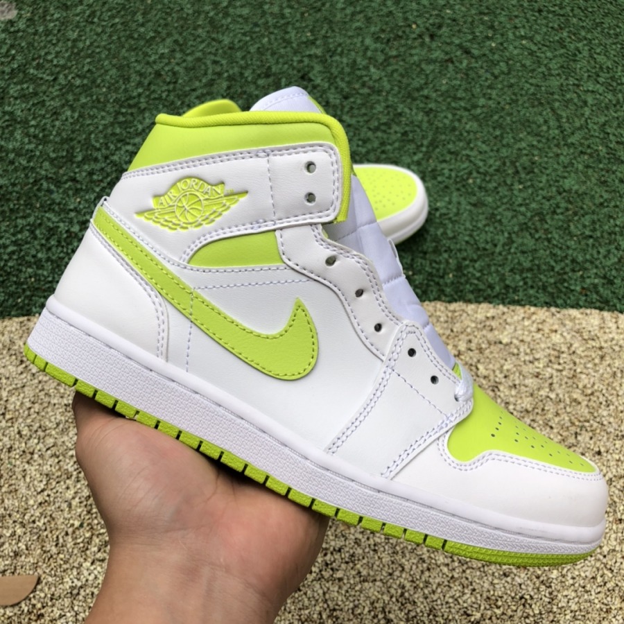 Wmns Air Jordan 1 Mid 'White Lime' - SneakerCool.com