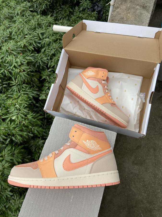 Wmns Air Jordan 1 Mid 'Apricot' - SneakerCool.com