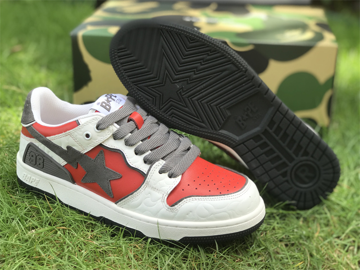 Bapesta Low 'White Red' - SneakerCool.com