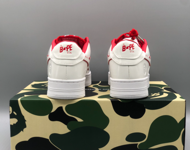 Bape Sk8 Sta Low 'White Red' - SneakerCool.com