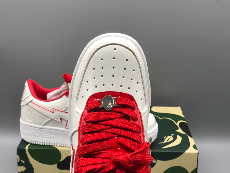Bape Sk8 Sta Low 'White Red' - SneakerCool.com