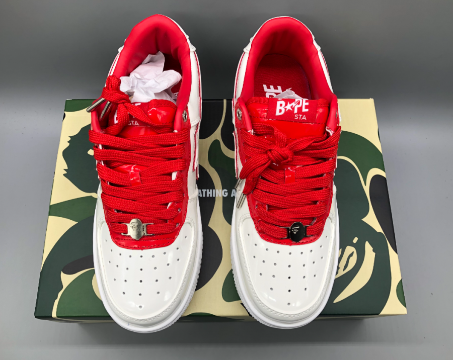 Bape Sk8 Sta Low 'White Red' - SneakerCool.com