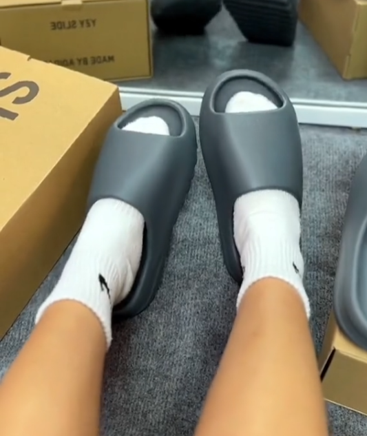 Yeezy Slides 'Slate Grey' - SneakerCool.com