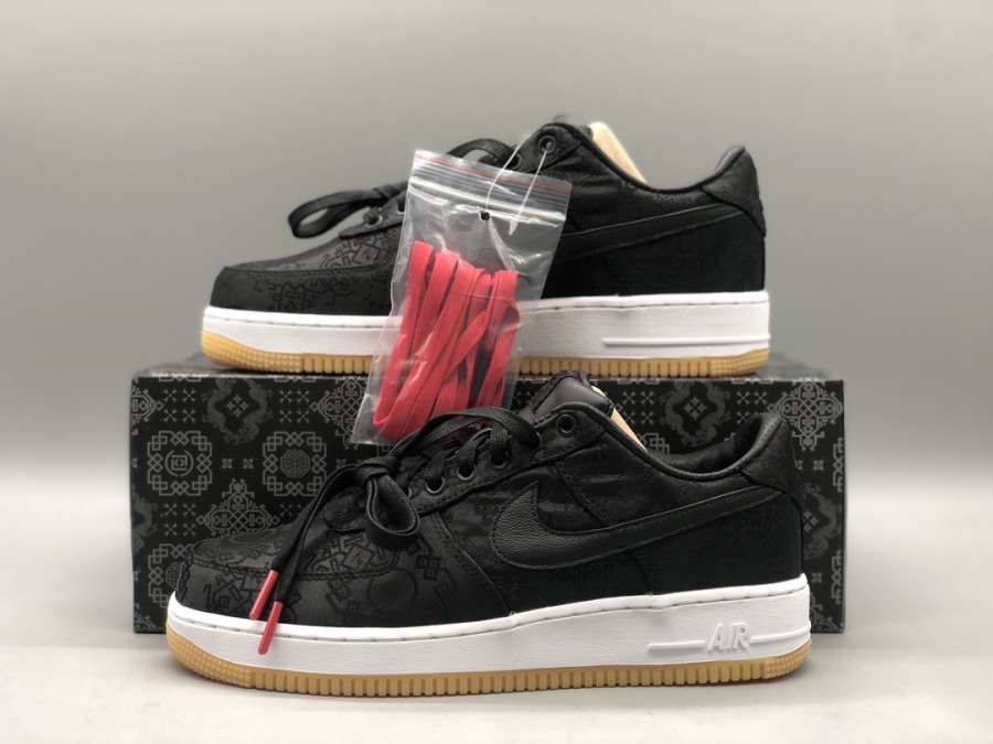 Fragment Design x CLOT x Air Force 1 'Black Silk' - SneakerCool.com