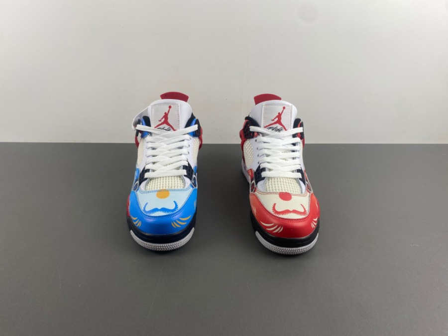 Air Jordan 4 Retro 'Lion Blue and Red Mandarin Duck' - SneakerCool.com