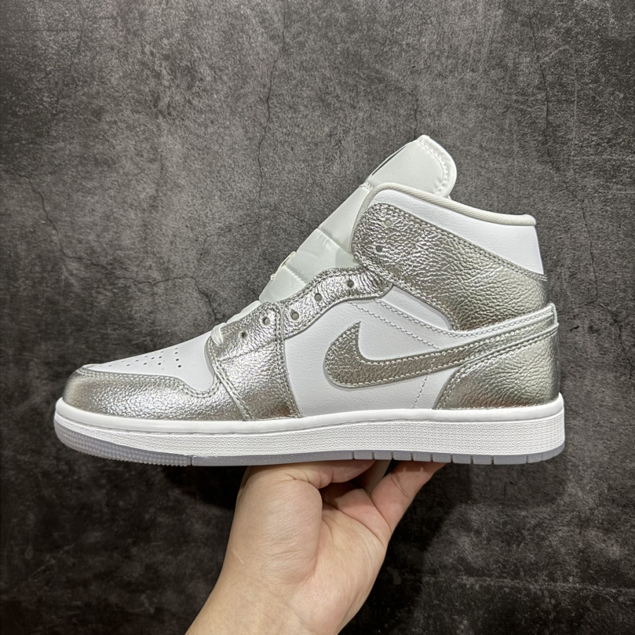 Air Jordan 1 Mid SE 'Metallic Silver' - SneakerCool.com