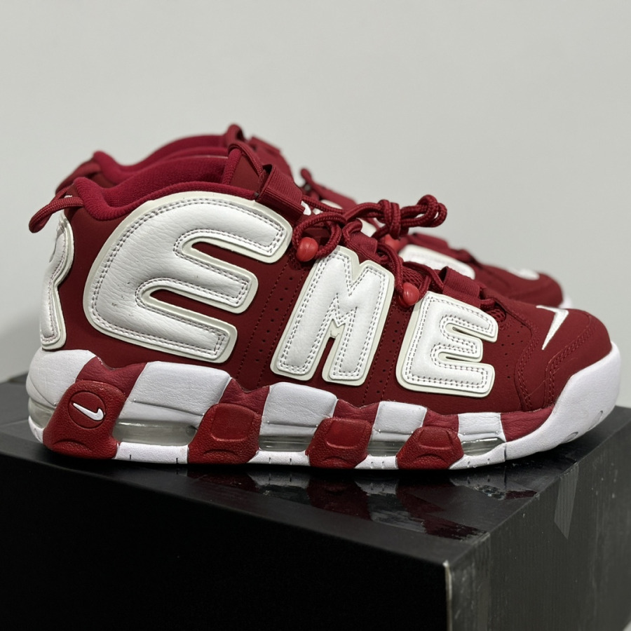 Supreme x Nike Air More Uptempo 'Red' - SneakerCool.com