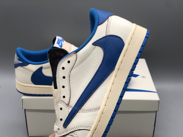 Fragment Design x Travis Scott x Air Jordan 1 Retro Low OG SP 'Sail Military Blue' - SneakerCool.com